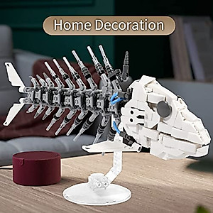 ZYLEGEN Fish Fossil Building Block Kit,Fish Skeleton Model Bricks Kit Decoration,Cool Ideas Gift Toy Set for Deap Sea Fish Fans,Decorative Fish Bone Model for Office,Living Room,Shelf,Home Decor