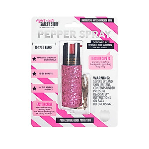 super-cute pepper spray Keychain for Women Professional Grade Maximum Strength OC Formula 1.4 Major Capsaicinoids 10-12 Ft Effective Range Accurate Stream Self-Defense Accessory Designed for Women