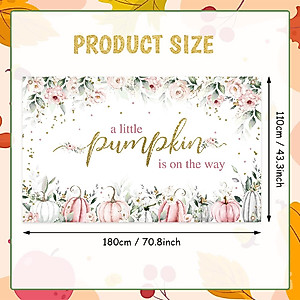 AIBIIN 116pcs Little Pumpkin Baby Shower Decorations for Girls Fall Pumpkin Balloon Garland Arch Kit with Pumpkin Baby Shower Backdrop Fall Pumpkin for Thanksgiving Baby Shower Decor