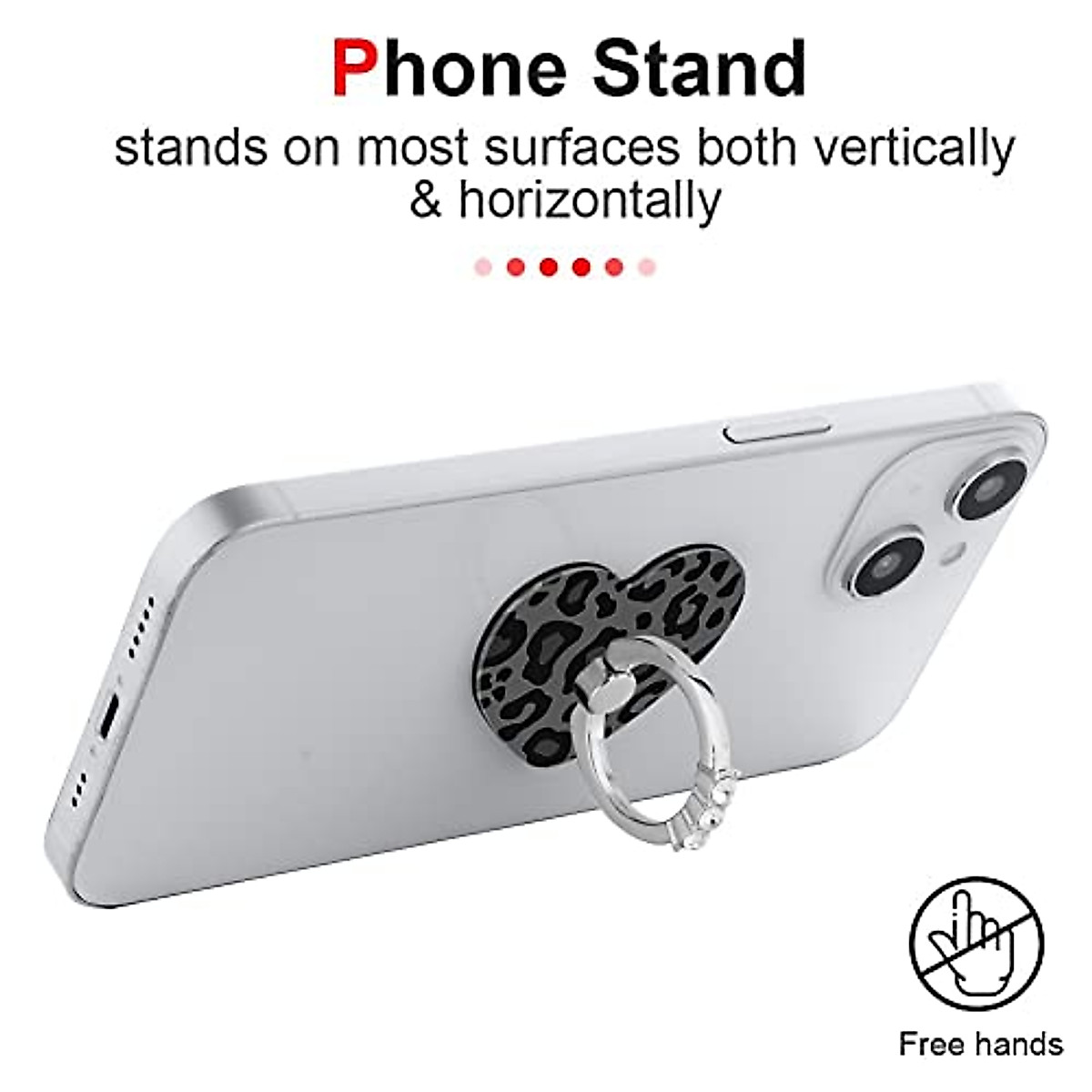 Bonoma Cell Phone Ring Holder Stand Finger Rings Grip,3 Pack Universal Leopard Print Phone Finger Ring Holder,360 Degree Rotation Finger Ring Kickstand Compatible with All Smartphones