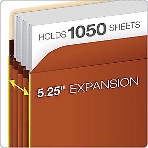 Pendaflex Expanding Accordion File Pockets, Extra Durable, Expands 5.25", Letter Size, Reinforced with Dupont Tyvek Material, 10/Box (15422)