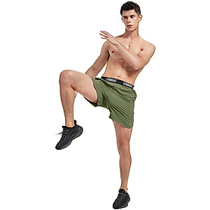 GymBrave Men's 5 Inches Athletic Running Shorts Lightweight Quick Dry Workout Training Short with Zip Pockets
