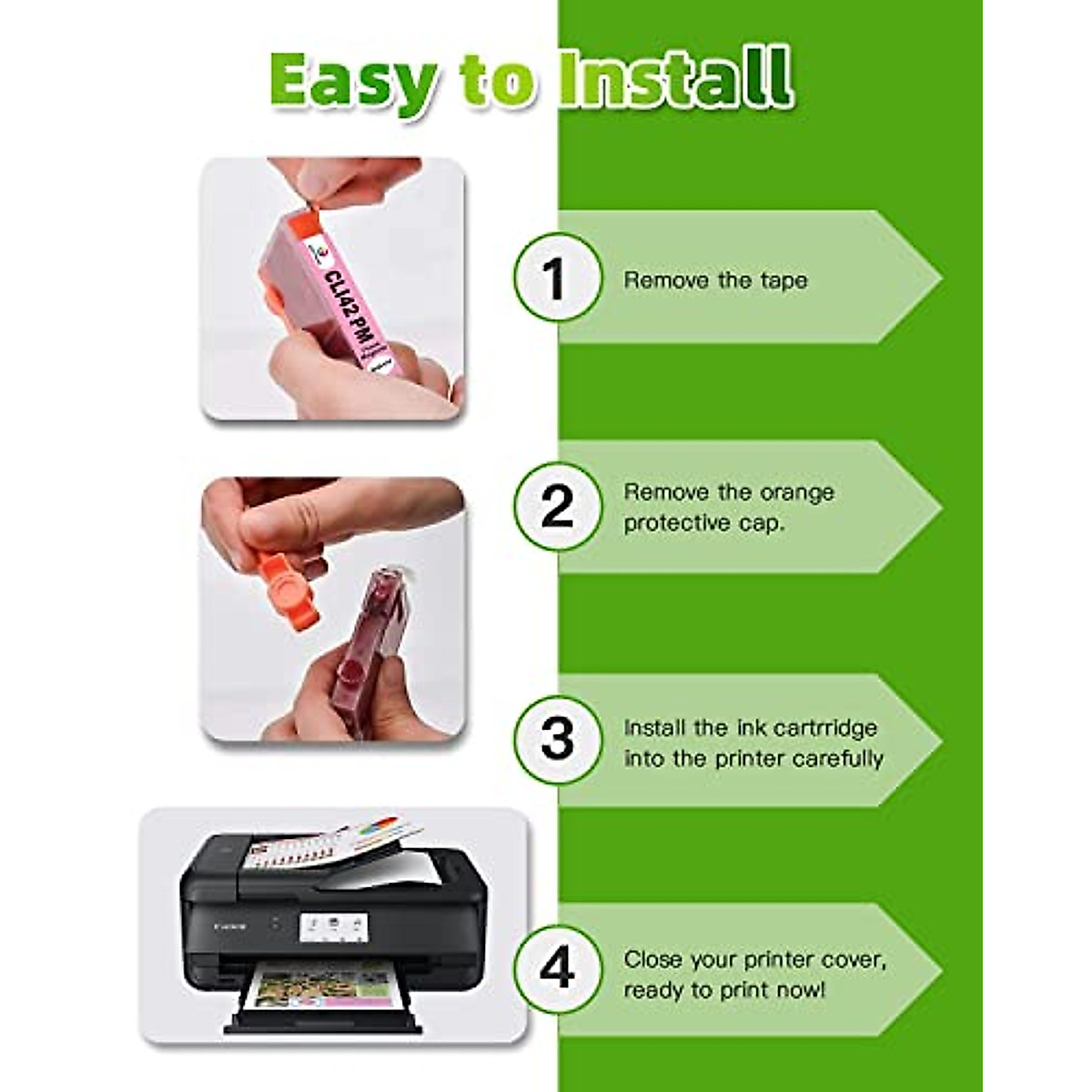 NEXTPAGE Compatible Canon Pro 100 Ink Cartridges, Anti-UV CLI 42 Ink Cartridge Replacement for Canon CLI-42 CLI42 Work with Pixma Pro 100 Pro-100-8 Pack, Upgraded Version