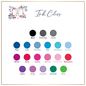 Personalized Stationery Note Cards for Women with Name in Calligraphy Script Font - Boxed Flat Notecard Stationary Set, Choose Your Colors and Set Size | Fairmont & Grove Paper Co.