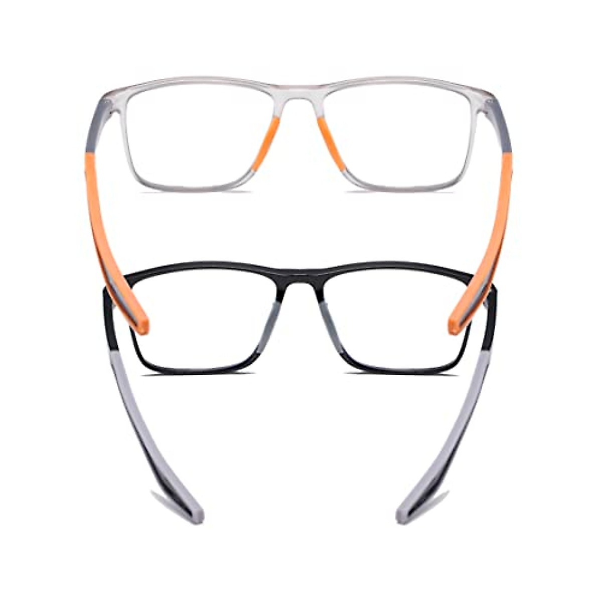 JOON-joon Reading Glasses Men 2 Pairs Sports Style Comfortable and Flexible Blue Light Blocking Readers for Men+1.0