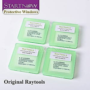 Raytools Original Protective Windows 37x7mm Laser Optical Protection Lens 27.9 * 4.1 0-6KW Fiber Laser Cutting Head Spare Parts (10 PCS, 27.9x4.1)