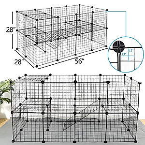 ZENY Pet playpen, Small Animal Cage, DIY 36 Panels Metal Wire Fence with Ramp for Guinea Pigs, Ferret, Rabbits, Pet Rat, Puppies, Indoor Use