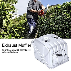 Exhaust Muffler Silencer Replacement,Work with Husqvarn a 435 440 440e 445 445e 450 Chain Saw,Ideal Accessory for Garden Tools