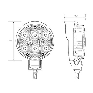 Grand General (76350) 4.5" Round High Intensity 8-LED Work Light with Dual 12/24 Voltage