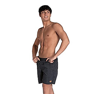 Arena Men's Standard 50th Anniversary Beach Boxer, Black Multi-Black-White, Large