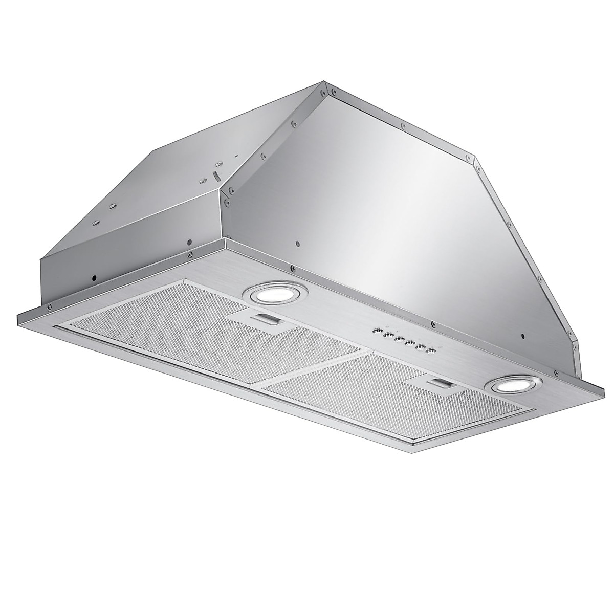 ONEEON 30" Range Hood Insert - 500 CFM Stainless Steel Built-in Kitchen Vent w/ 4-Speed Exhaust Fan, Dishwasher-Safe Baffle Filters, LED Lights & 3-Min Delayed Shutdown