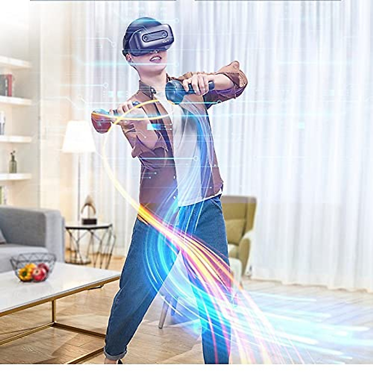 ZNBJJWCP 3D VR Glasses VR All in One Virtual Reality 3D Glasses Adjustment Immersive for Compatible