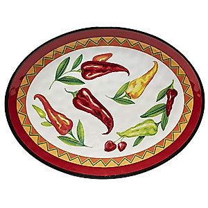 Certified International Red Hot 2 pc Melamine Platter Serving Set, Multicolor