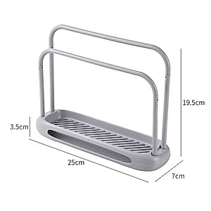 Towel Racks, Detachable Towel Storage Rack Towel Dish Towel Sponge Quick Dryer Double Rod Cloth Holder Towel Rack for Kitchen Bathroom/Grey/Taille 1