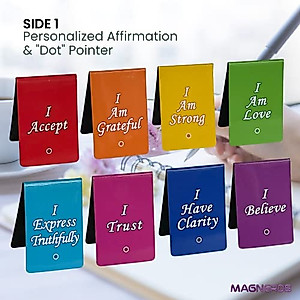 My Affirmations Magnetic Bookmarks Set (8 Page Markers) with Guide Card and 34 Positive Affirmations
