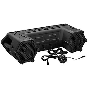 Planet Audio PATV65 ATV UTV Weatherproof Sound System - 6.5 Inch Speakers, 1.5 Inch Tweeters, Built-in Amplifier, Bluetooth, Built-in LED Lightbar, Easy Installation for 12 Volt Vehicles
