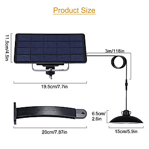 KINBEDY Solar Pendant Light Outdoor Indoor Shed Lights Adjustable Brightness Solar Barn Light Hanging Lamp IP65 Waterproof with 6M Extension Cord for Entryways, Yards, Garden Warmwhite