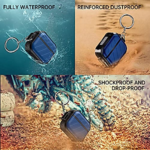 ROCKREGE Compatible with Apple Airpods 3rd Generation Case Waterproof Cover for Man Women, Full-Body Military Grade Protective Case Cover with Keychain and Secure Lock for AirPods 3 Case(Blue)