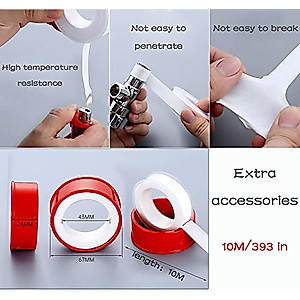 VkerQerd 30Pcs Propane Tank Gasket & O-Rings with 1Roll PTFE Thread Seal Tapes, 0.59in Propane O-Ring Adapter & 0.73 Inch Propane Pipe Hose Seal Rings Gasket for Propane Tank Cylinder POL Connector