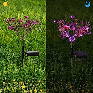 Doingart Solar Phalaenopsis Garden Lights Outdoor Decorative, Outdoor Solar Flower Lights for Patio, Garden, Yard, Lawn, Pathway (2pcs )