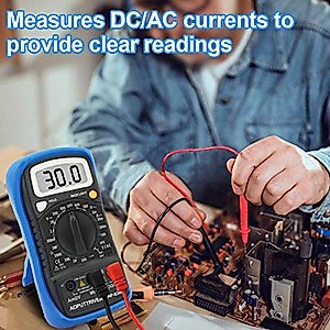 Digital Multimeter AP-838L Manual Range AC DC Amp Multimeter, Electric Tester Ohmmeter with Diode and Continuity Detector, Backlit Display and Insulated Rubber