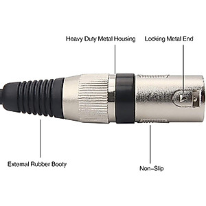 Senor Cable 3.5mm to Dual XLR Stereo Cable 1/8 inch Mini Jack to 2 XLR Male Y Splitter Adapter Cord - (10) Feet