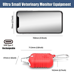 Veterinary Monitor for Dogs, Rechargeable Spo2 Oximeter Monitor for Cats, ECG Monitor Equipment for Pets, Portable Non-Contact Digital Thermometer,Easy Operation & BLE4.0 Connection