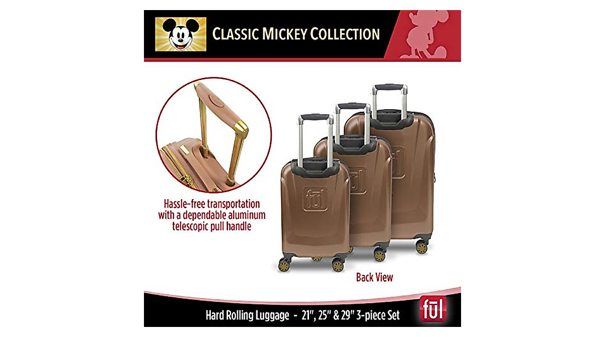Disney Mickey Mouse 3 Piece Rolling Luggage Set