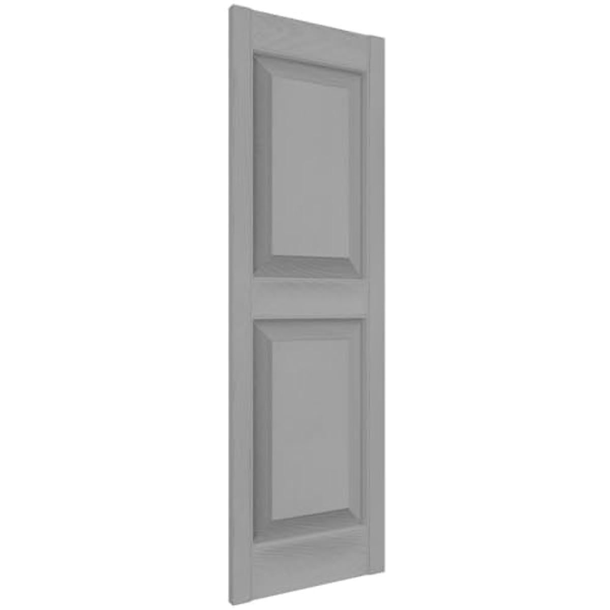 Ekena Millwork Lifetime Vinyl LP2S12X05500PG Standard Two Equal Panel Vinyls, Raised Panel Vinyl Shutters, w/Installation Shutter-Lok's & Matching Screws (Per Pair), 12"W x 55"H, Paintable