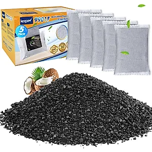 KEEPOW Activated Charcoal Odor Absorber, Trash Can Deodorizer, Diaper Pail Deodorizer, Odor Filter Refill for iTouchless 8 Gallon & Larger for iTouchless 13 Gallon Trash Can Diaper Garbage Can, 5Pack