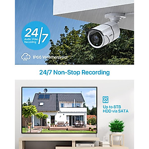 ZOSI 5MP Lite Home Security Camera System,H.265+ 8Channel CCTV DVR and 4PCS 1920TVL 1080p Weatherproof Outdoor Indoor Surveillance Cameras,120ft Night Vision,Remote Access,No Hard Drive