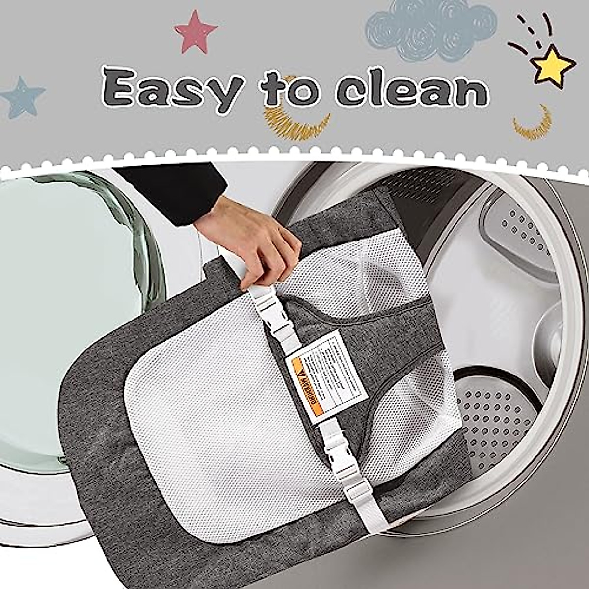 Bouncer for Babies 0-6 Months, Portable Bouncer for Baby,Baby Bouncers for Infants with 3-Point Harness Grey