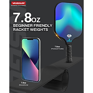 VINSGUIR Pickleball Paddles Set of 4, USAPA Approved Fiberglass Pickleball Set with 4 Pickle Balls, Lightweight Carrying Bag, Pickleball Gifts for Beginners & Pros (4 Rackets)