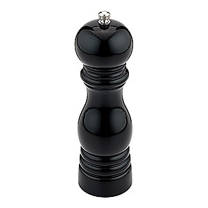 Restaurantware 7.5-IN Classic French Pepper Mill: Perfect for Restaurants, Cafes, & Catered Events - Adjustable Coarseness Pepper Grinder - High Gloss Black Environment-Friendly Rubberwood - 1-CT