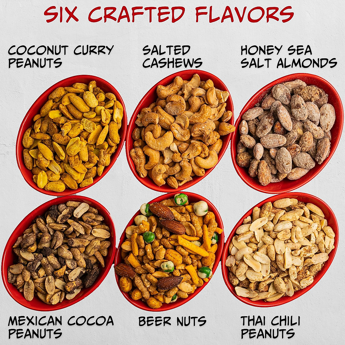 Nuts Gift Basket for Men, Adults - 6 Unique Flavors, Great Birthday Gift for Men, Gift for Dad, Food Gift Basket, Gourmet Nut Snack