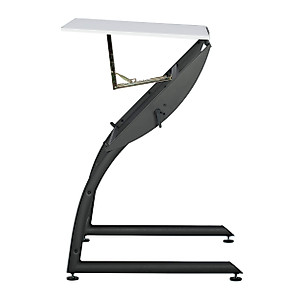 SD STUDIO DESIGNS Triflex Drawing Table, Sit to Stand Up Adjustable Office Home Computer Desk, 35.25" W X 23.5" D, Charcoal Black/White