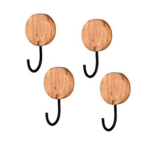 BHAVATU Robe and Towel Hooks Set of 4 Decorative Wall Hook Boho Key Holder Wall Hooks Coat Hooks Towel Hooks for Bathrooms (2.5" x 2" x 4.5") (Set of 4)