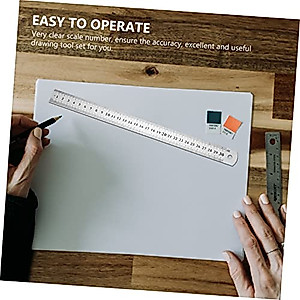 MAGICLULU 3pcs Steel Ruler 30cm Ruler Sewing Straight Ruler Clear Ruler Small Ruler Stainless Steel Scale Ruler Student Machinist Ruler Portable Rulers Measuring Ruler Office Double Sided
