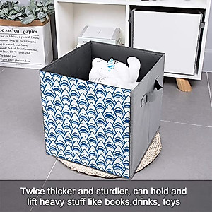 Shark Pattern Collapsible Storage Bins Basics Folding Fabric Storage Cubes Organizer Boxes with Handles