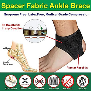 IRUFA, AN-OS-11,3D Breathable Elastic Knit Patented Fabric Adjustable Athletics Achillies Tendon Ankle Wrap, Plantar Fasciitis, Pain Relief for Sprains, Strains, Arthritis and Torn Tendons (L)