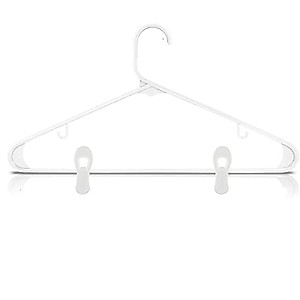 otylzto 20 Pcs Multi-Purpose Plastic Clips for Hangers, White Plastic Clips for Plastic Clothes Hangers,Standard Plastic Hanger