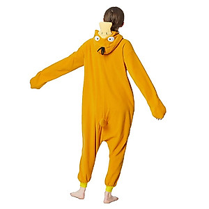 OGU' DEAL Psyduck Onesie Pajamas Yellow Duck Halloween Animal Cosplay Costumes One-Piece Jumpsuits for Men Women, Zipper Closure (Large)