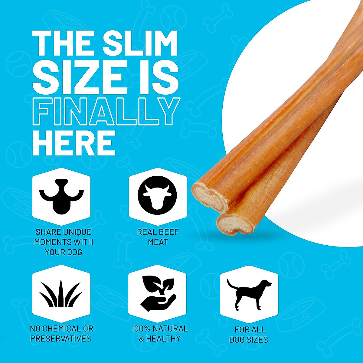 Sitka Farms Bully Sticks Slim 12 inch - 10 Count - Bully Sticks for Dogs - All Natural Long Lasting Dental Treats for Large Medium and Small Dogs, Collagen Chews for Dogs