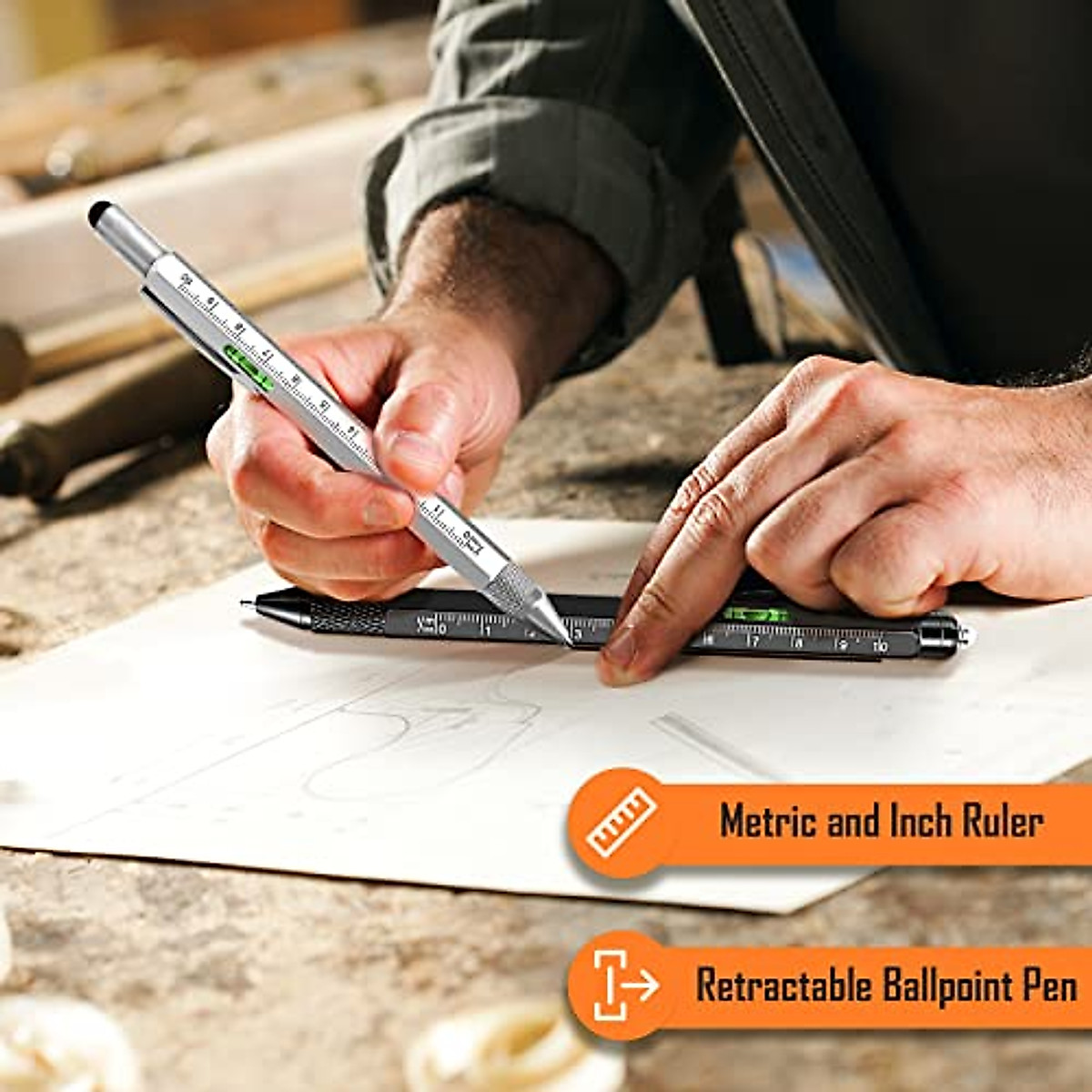 Gifts for Men, 9 in 1 Multitool Pen Set and 18 in 1 Snowflake Multitool, Gifts for Men Who Have Everything