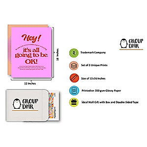 Affirmations Preppy Room Decor Aesthetic - 12x16 Inches Unframed Set of 3 Posters for Room Aesthetic - Inspirational Wall Art Room Decor for Teen Girls - Affirmation Wall Decor Living Room - Abstract Wall Art Bedroom - Apartment Decor - Pink Room Decor -