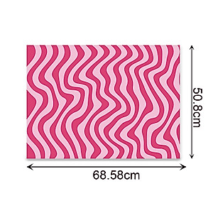 Lide Road Preppy Wrapping Paper Set, 12 Sheets Preppy Pink Smile Face Gift Wrapping Paper Pig Birthday Party Supplies for Preppy Y2k Female Bachelorette Party Decorations 20'' x 27''