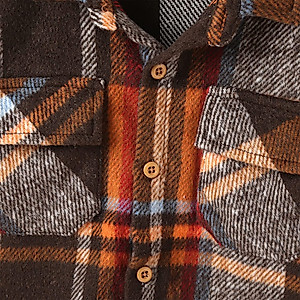 Acuteok Toddler Long Sleeve Shirt Baby Boy Girl Casual Plaid Button Down Flannel Shirt Tops for Kids Fall Winter Clothes (A Brown,3-4T)