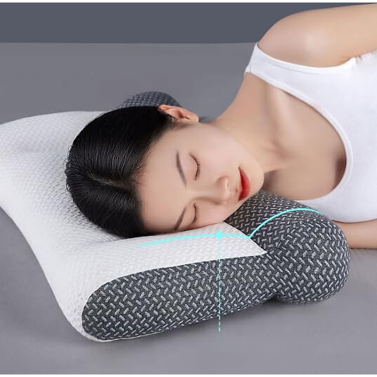 Baekiss Ergonomic Pillow, Super Ergonomic Pillow for Neck and Shoulder Pain Neck Pillows for Pain Relief Sleeping Shoulder (Cylindrical Gray 1Pcs, 29 * 19 in)