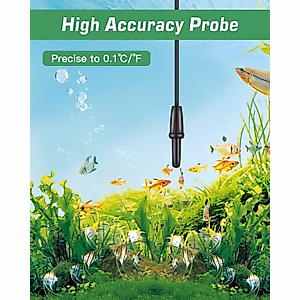 Zacro Petbank Digital Aquarium Thermometer, Fish Tank Thermometer, Water Thermometer with Large LCD Display, Reptile Thermometer for Fish Tank Water Terrarium
