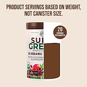 COUNTRY FARMS Super Greens Chocolate Flavor, 50 Organic Super Foods, USDA Organic Drink Mix, Fruits, Vegetables, Super Greens, Mushrooms & Probiotics, Supports Energy, 20 Servings, 10.6 Oz